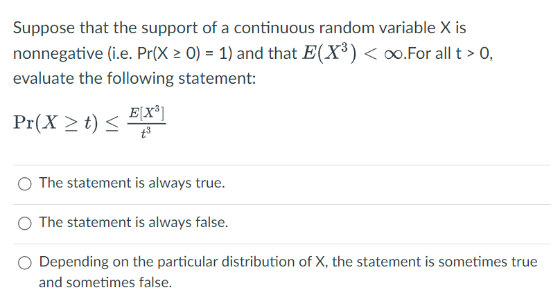 Solved Suppose that the support of a continuous random | Chegg.com