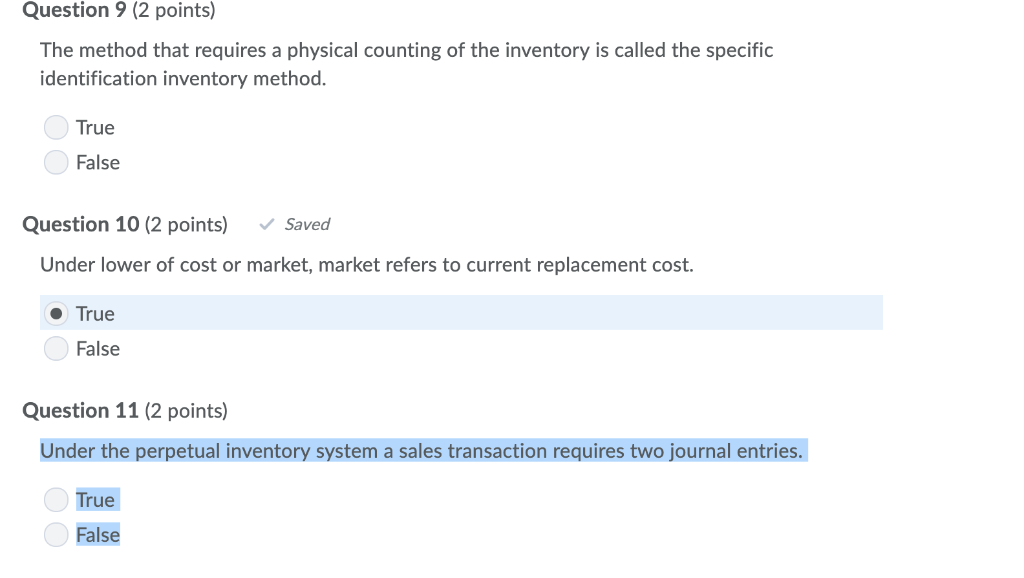 Solved Question 9 (2 points) The method that requires a | Chegg.com