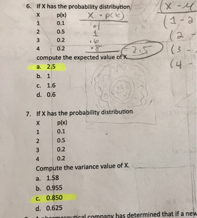 Solved If X has the probability distribution 6. p(x) X (1-a | Chegg.com