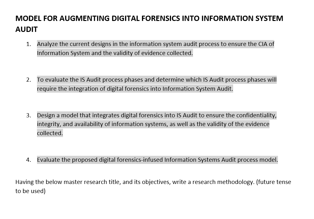 Solved MODEL FOR AUGMENTING DIGITAL FORENSICS INTO | Chegg.com