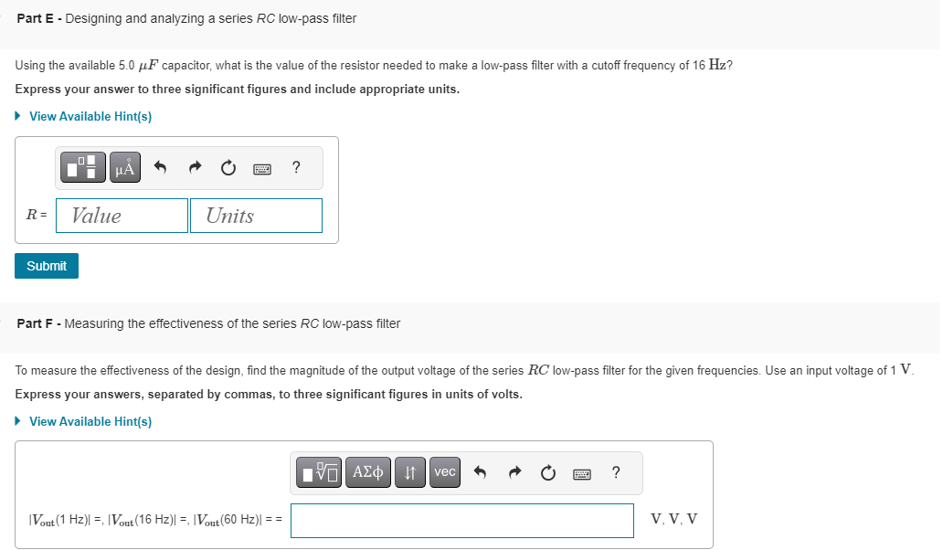 Solved Learning Goal: To analyze and design a passive, | Chegg.com