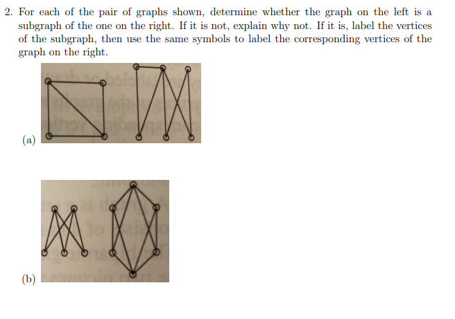 Solved 2. For each of the pair of graphs shown, determine | Chegg.com