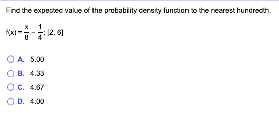 Solved Find the expected value of the probability density | Chegg.com