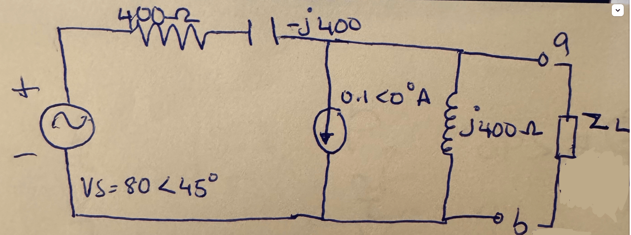 Solved AC Circuit: a) Determine the thevenin's equivalent | Chegg.com
