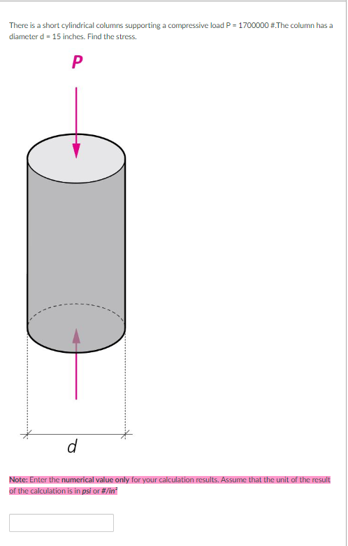 Solved There is a short cylindrical columns supporting a | Chegg.com