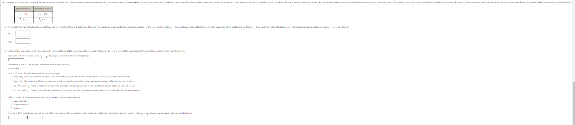 Solved A Consumer Product Testing Organization Uses A Survey