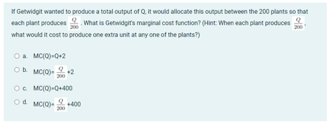 Solved For the next four questions, assume the widget | Chegg.com