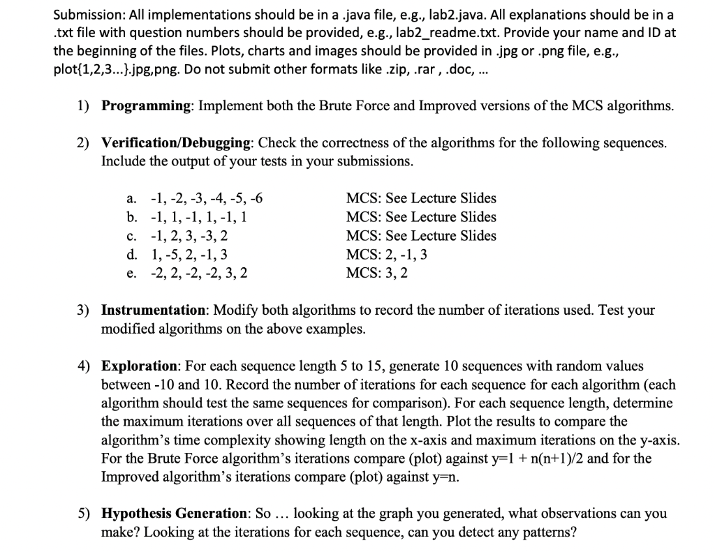 Solved Submission: All implementations should be in a java | Chegg.com
