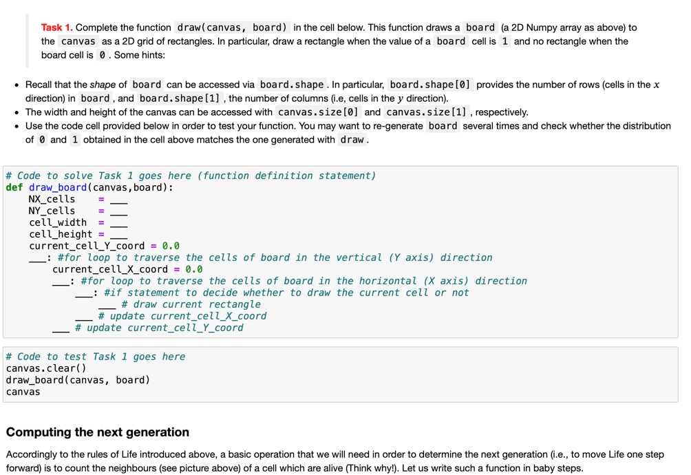 Solved Im using 3.0 python, the topic is Conway's game of | Chegg.com