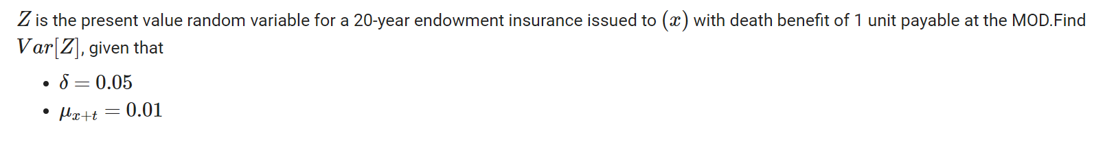 Solved Z is the present value random variable for a 20-year | Chegg.com