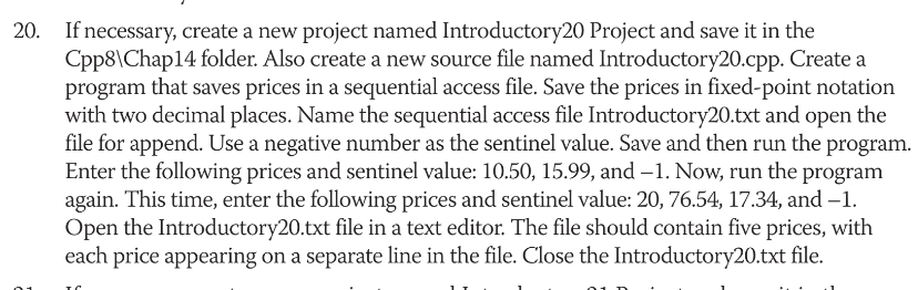Solved If necessary, create a new project named Introductory | Chegg.com