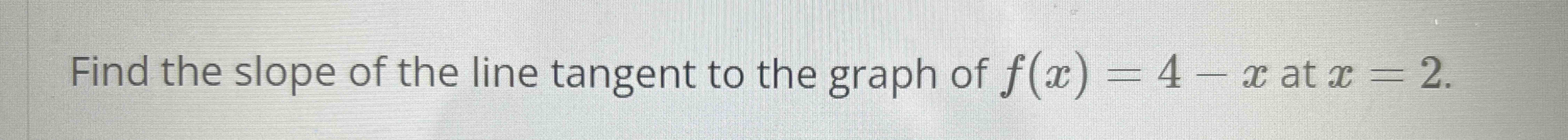 Solved Find the slope of the line tangent to the graph of | Chegg.com