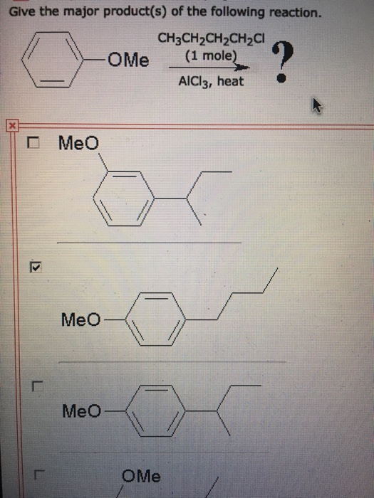 Solved Give the major product(s) of the following reaction. | Chegg.com
