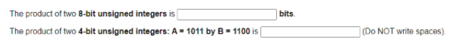Solved bits The product of two 8-bit unsigned integers is | Chegg.com