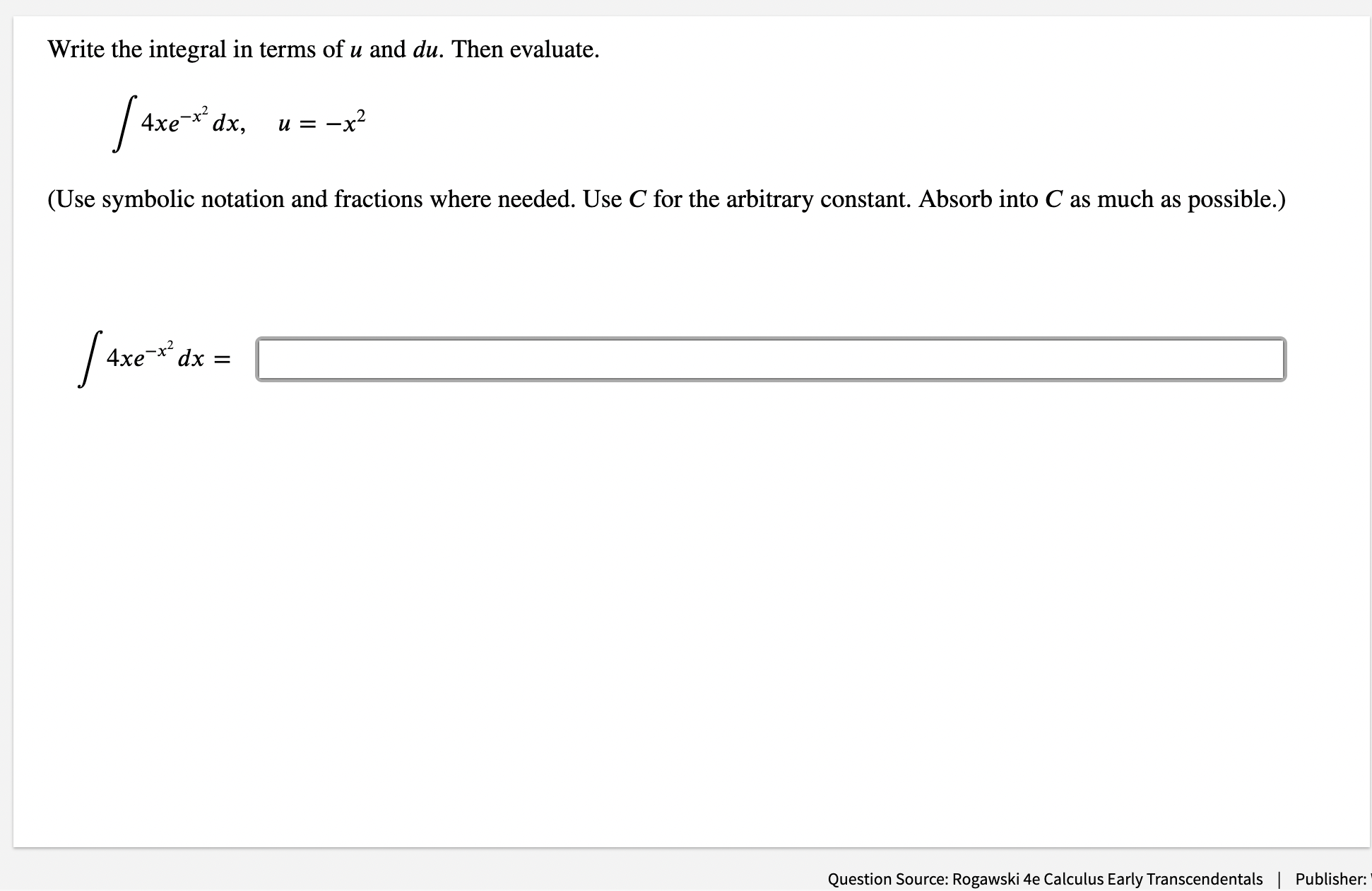 Solved Write the integral in terms of u ﻿and du. ﻿Then | Chegg.com