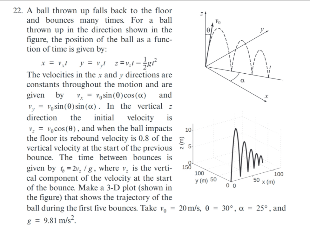 Solved 22. A ball thrown up falls back to the floor and | Chegg.com