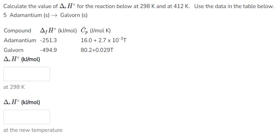 Solved Calculate the value of ΔrH∘ for the reaction below at | Chegg.com