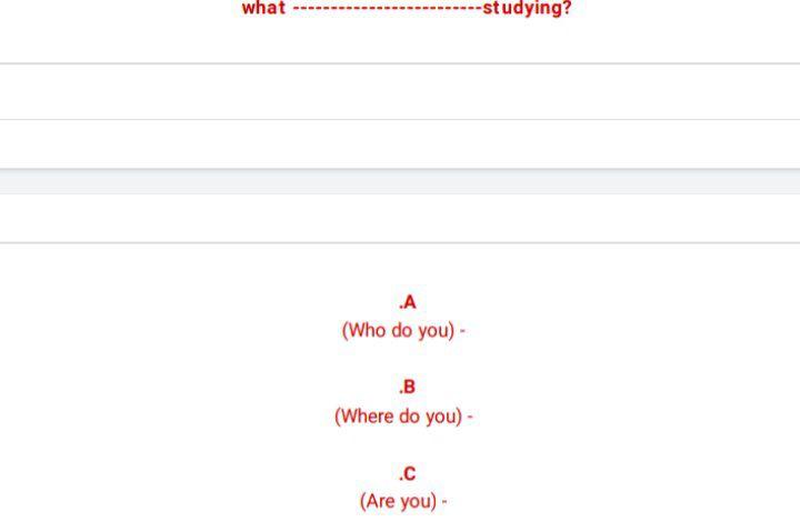 Solved what --studying? .A (Who do you) - .B (Where do you) | Chegg.com