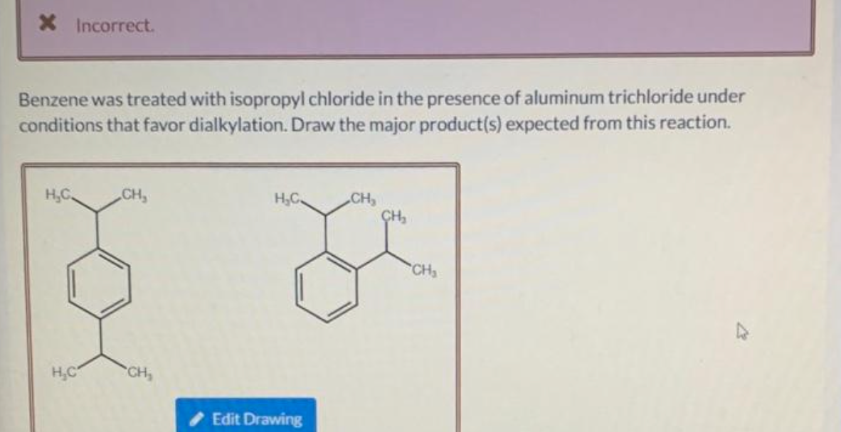Solved Benzene was treated with isopropyl chloride in the | Chegg.com