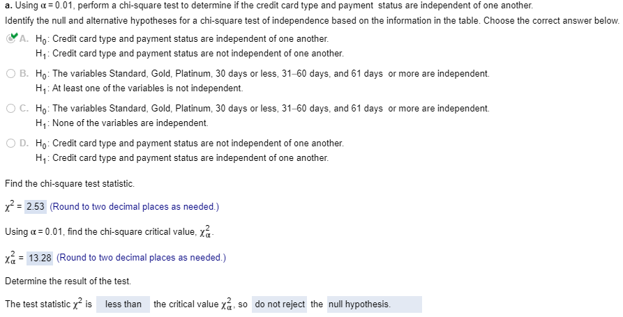 Solved Suppose a credit card company would like to determine | Chegg.com