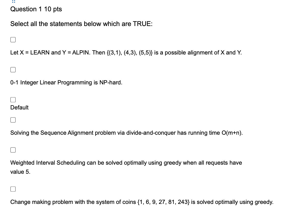 Solved Question 110 ﻿ptsSelect all the statements below | Chegg.com