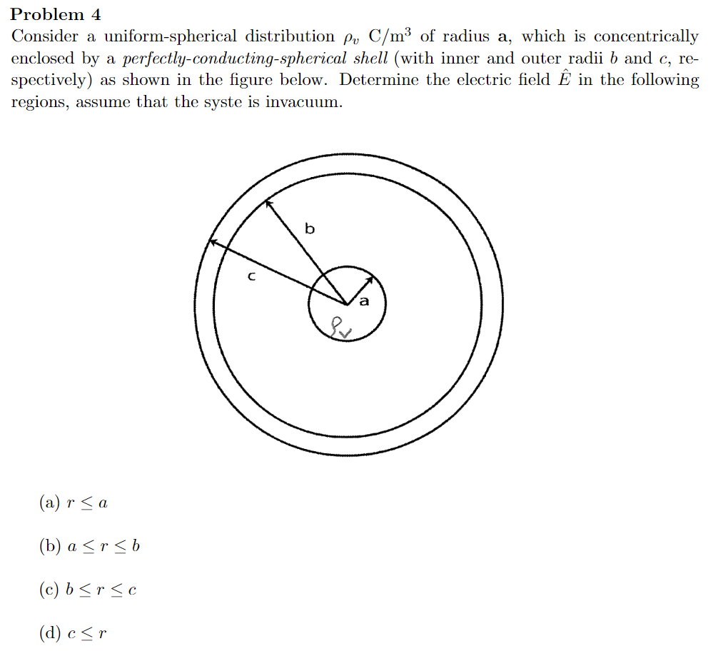 Solved Problem 4 Consider a uniform-spherical distribution | Chegg.com
