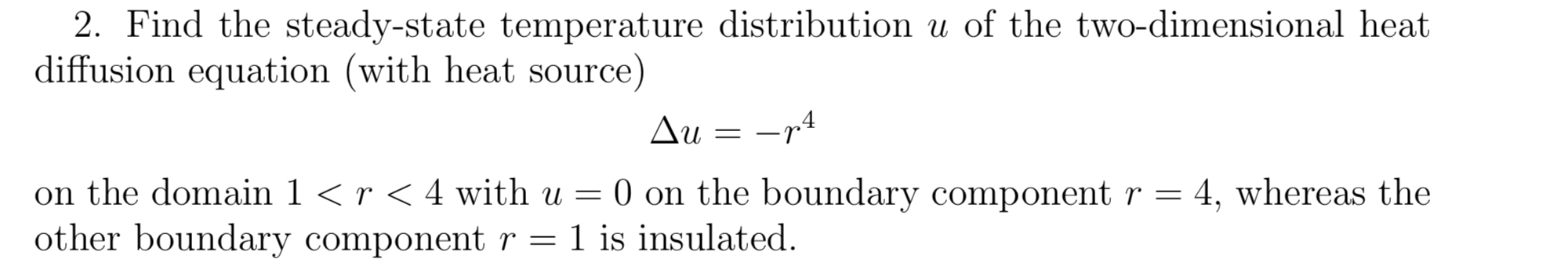 Solved 2. Find the steady-state temperature distribution u | Chegg.com