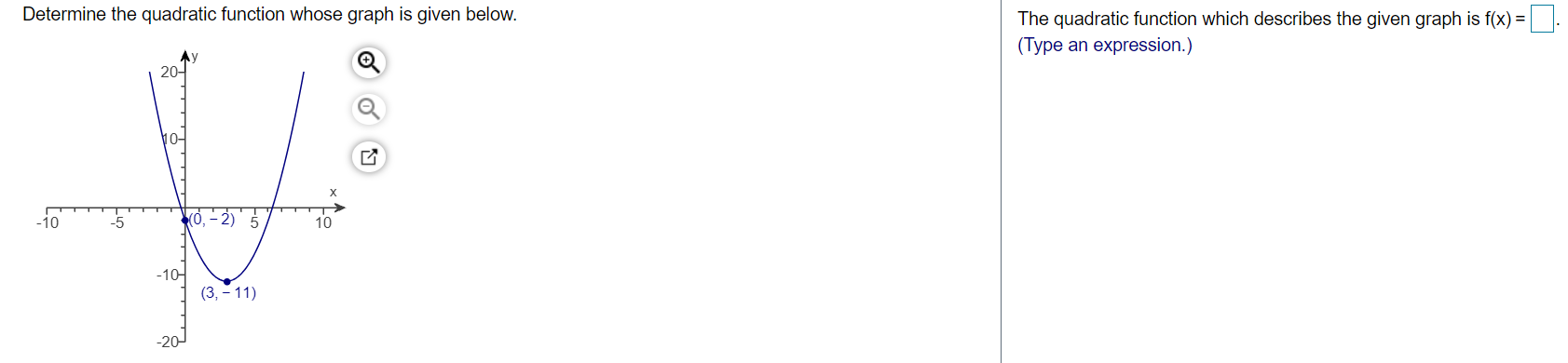 Solved Determine the quadratic function whose graph is given | Chegg.com