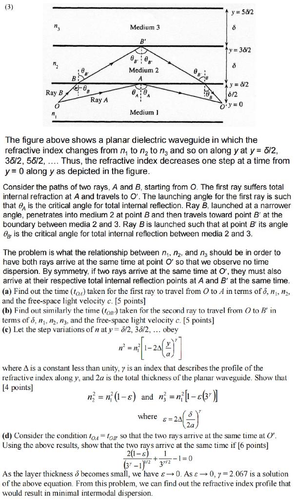 Solved refractive index changes from n1 to n2 to n3 and so | Chegg.com
