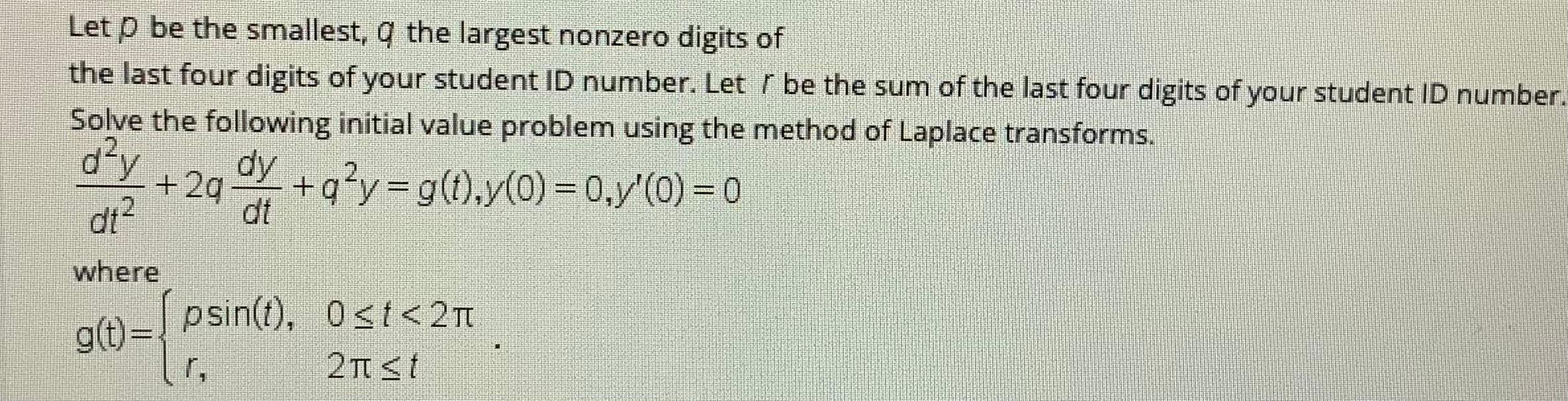 Solved Let p be the smallest, q the largest nonzero digits | Chegg.com