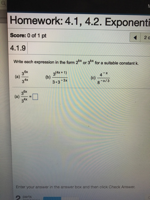Solved Write Each Expression In The Form 2 Kx Or 3 Kx For A