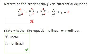 Solved Determine the order of the given differential | Chegg.com