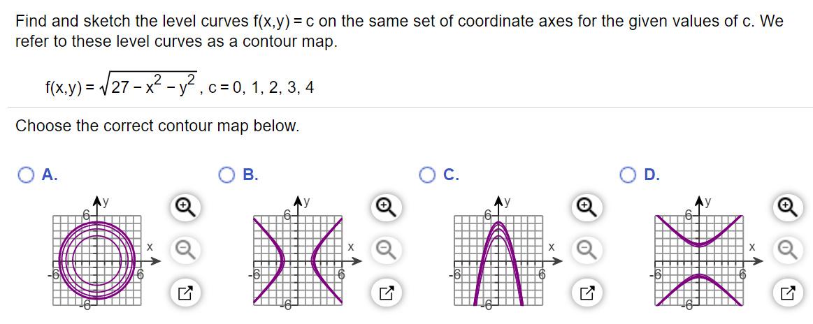 Solved Find and sketch the level curves f(x,y) = c on the | Chegg.com