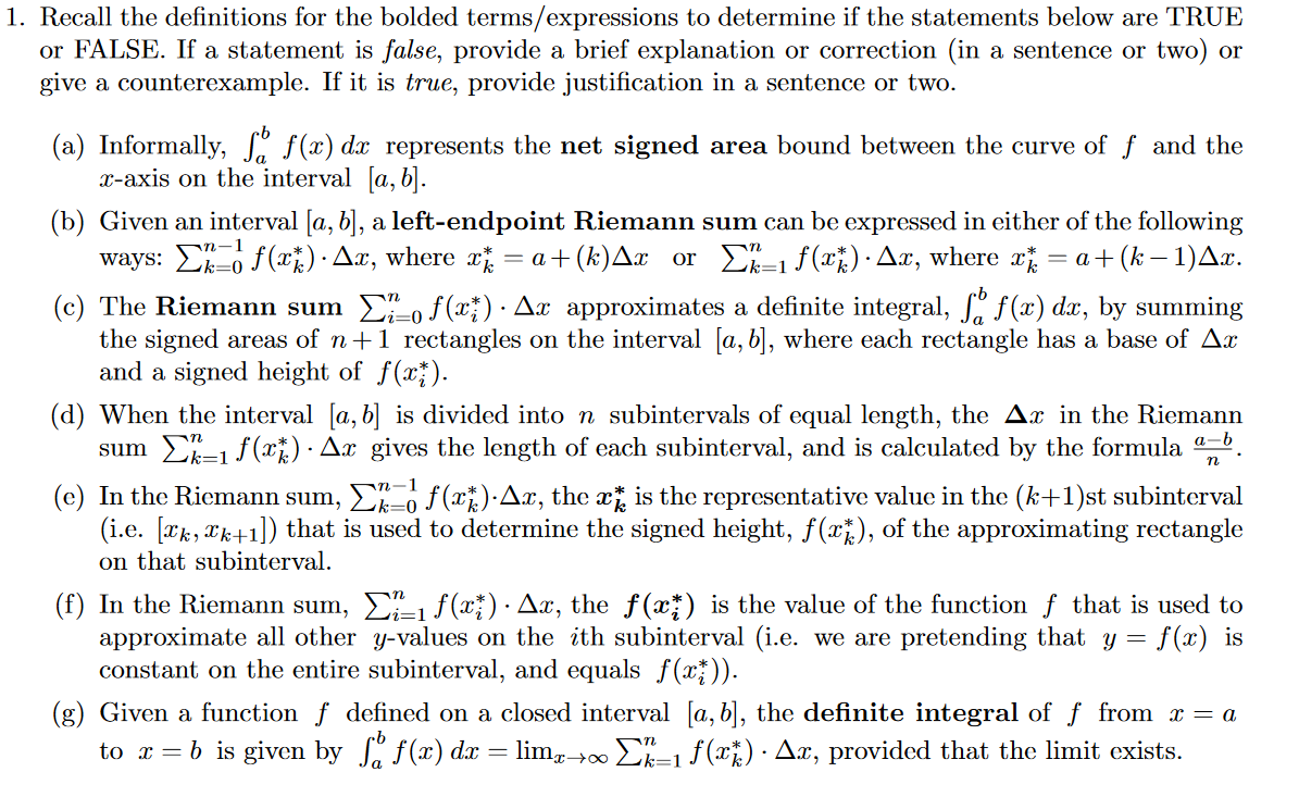 Solved Recall the definitions for the bolded | Chegg.com