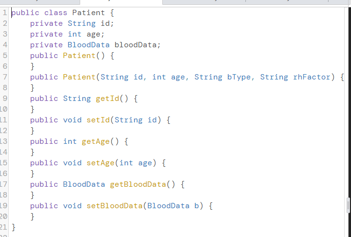 Solved Public Class Patient Private String Id Private 