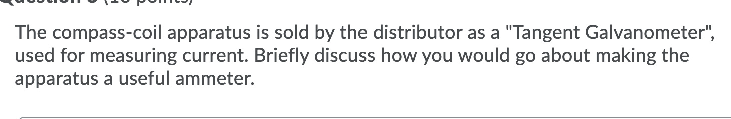 Solved The compass-coil apparatus is sold by the distributor | Chegg.com