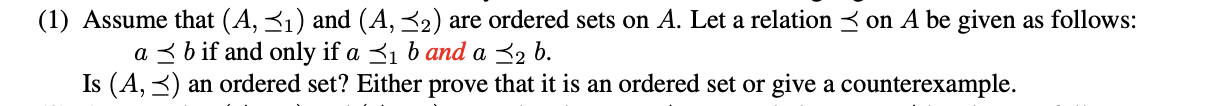 Solved (1) Assume that (A,