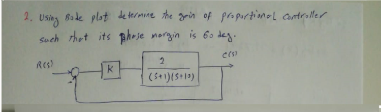 Solved 2. Using Bode plot determine the gain of proportional | Chegg.com