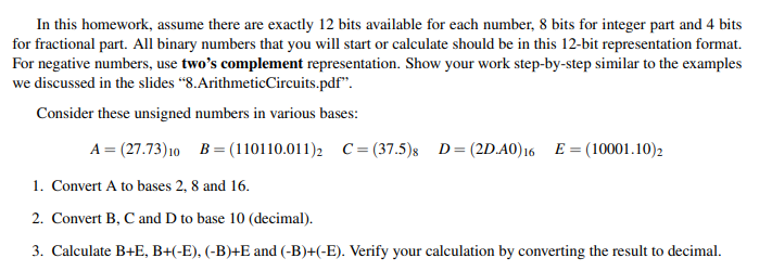 Solved In this homework, assume there are exactly 12 bits | Chegg.com