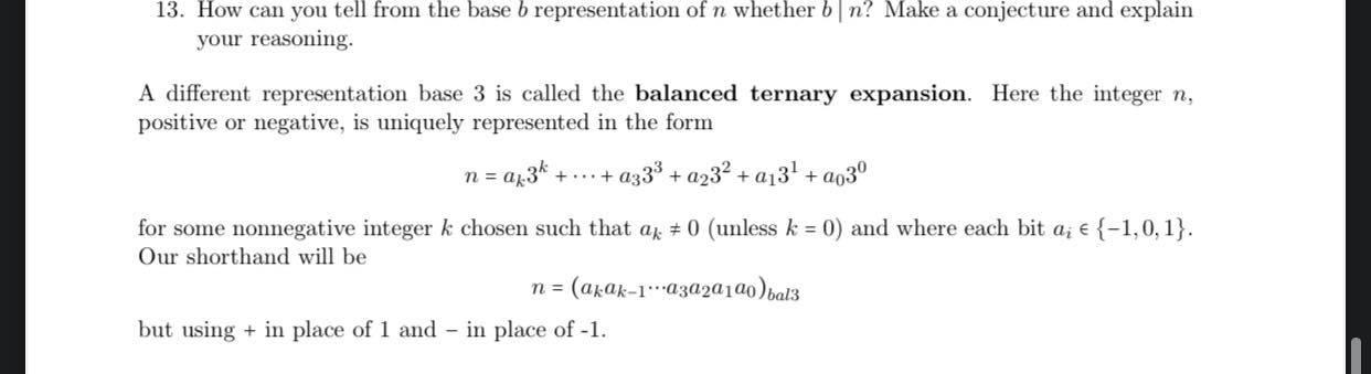 Solved 13. How can you tell from the base b representation | Chegg.com