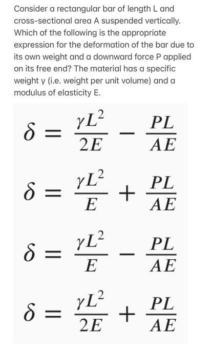 Solved Consider a rectangular bar of length L and | Chegg.com