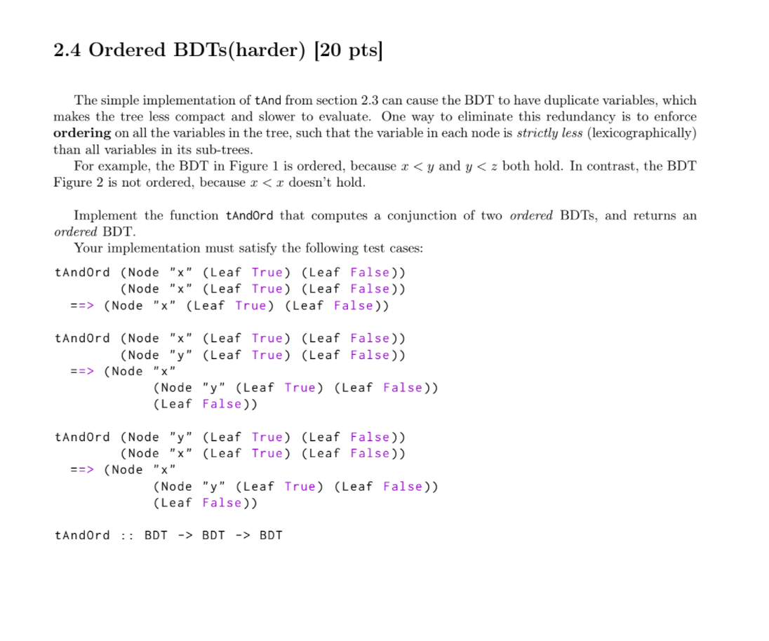 Solved Q2: Datatypes and Recursion: Decision Trees (60 pts] | Chegg.com
