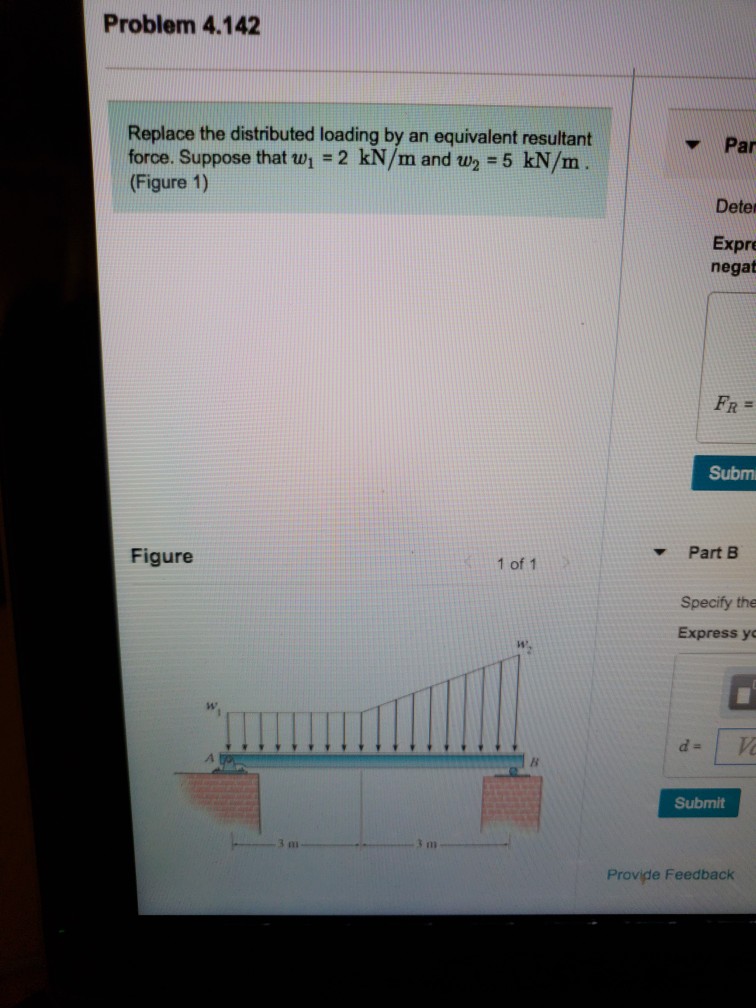 Solved Problem 4.142 Replace the distributed loading by an | Chegg.com