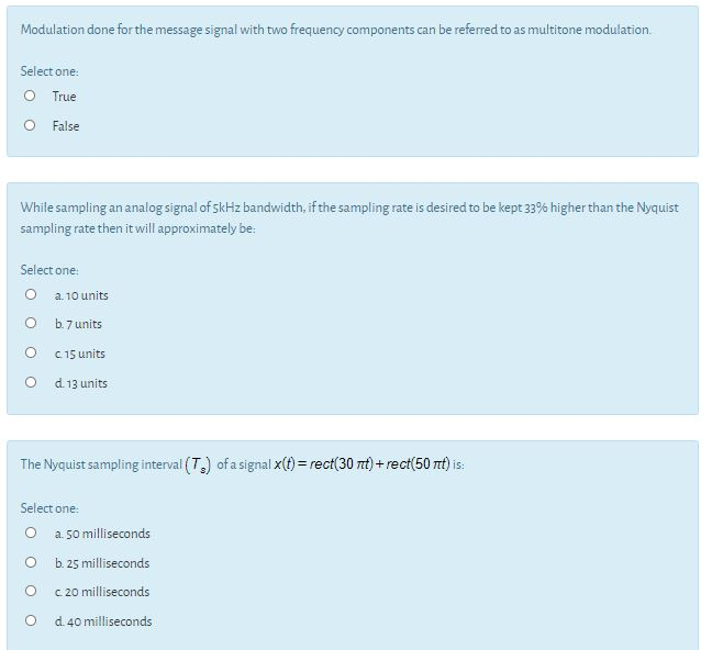 Solved Modulation done for the message signal with two | Chegg.com