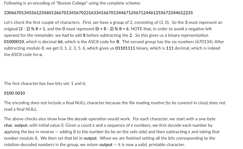 Solved This project implements a simple encoding and | Chegg.com