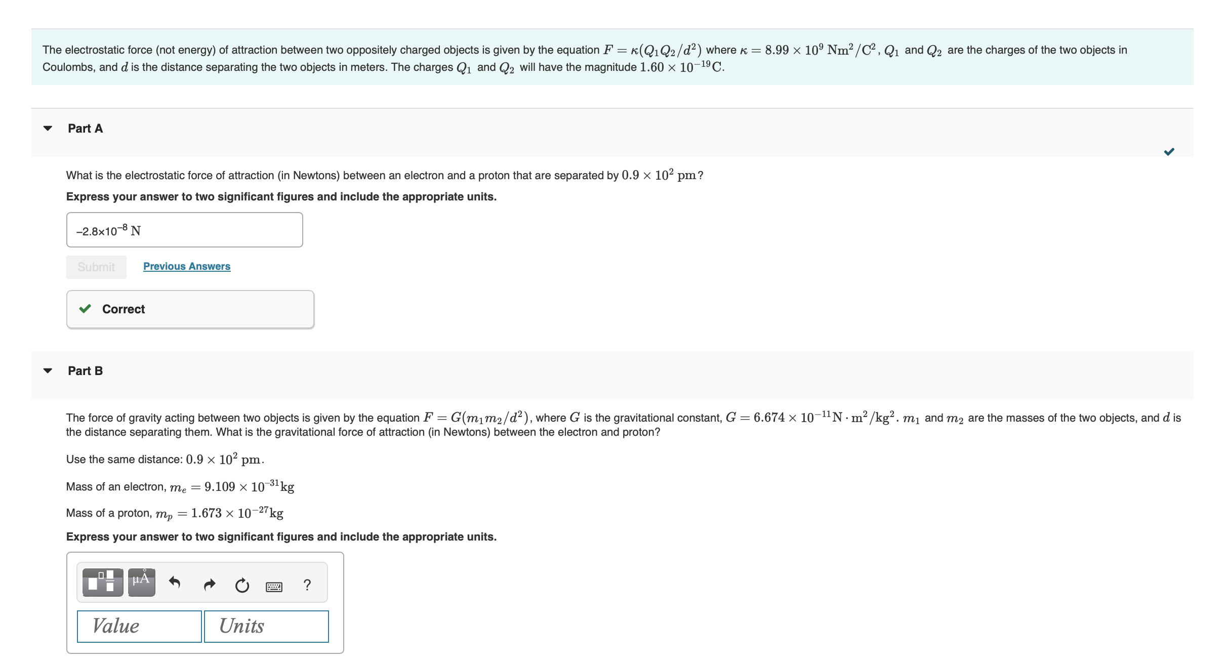 Solved Coulombs, and d is ﻿the distance separating the two | Chegg.com