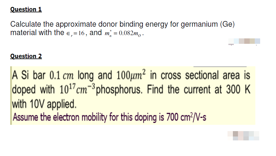 Solved Calculate the approximate donor binding energy for | Chegg.com