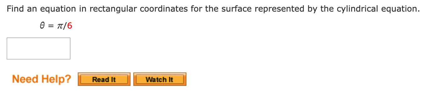 Solved Find An Equation In Rectangular Coordinates For The