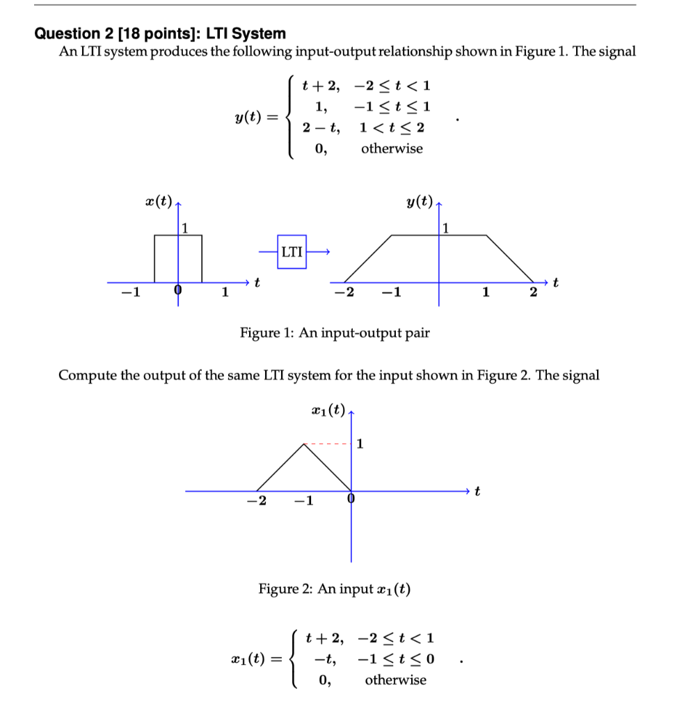 Solved Question 2 [18 points]: LTI System An LTI system | Chegg.com