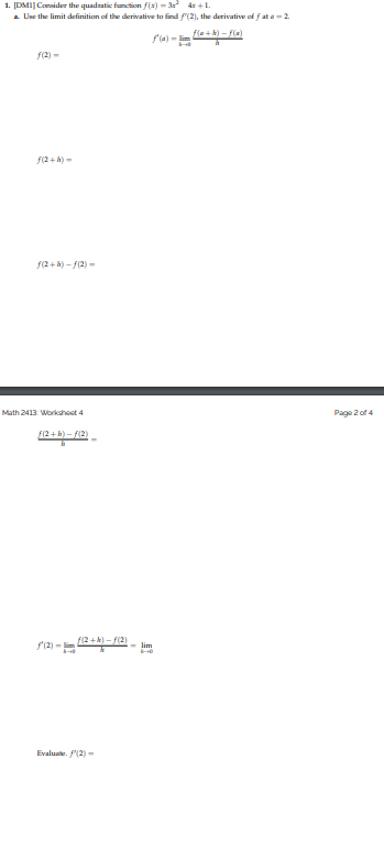Solved [DMM1] ﻿Cersider the quadratis fuaction | Chegg.com